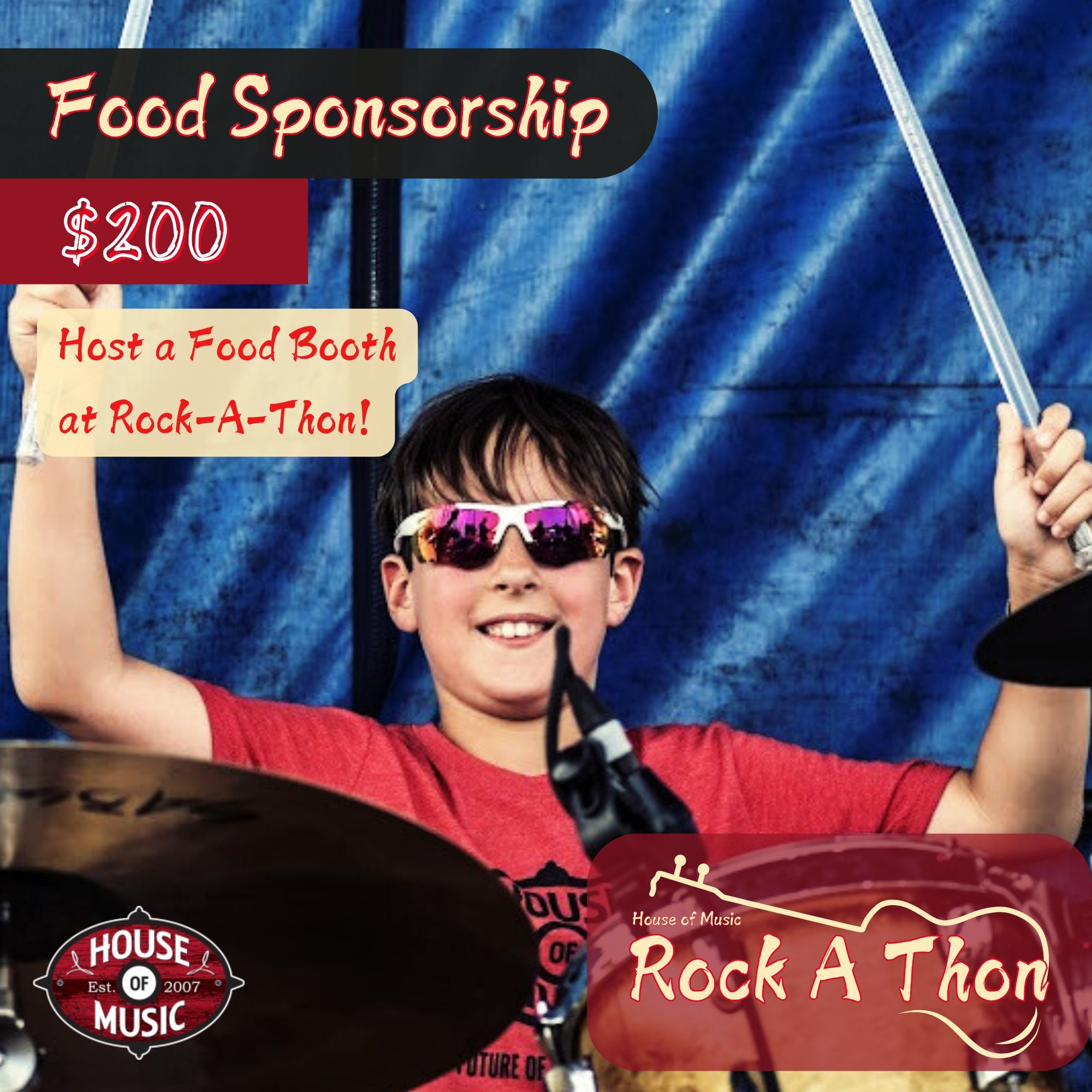 Food Sponsor for Rock-A-Thon | House of Music